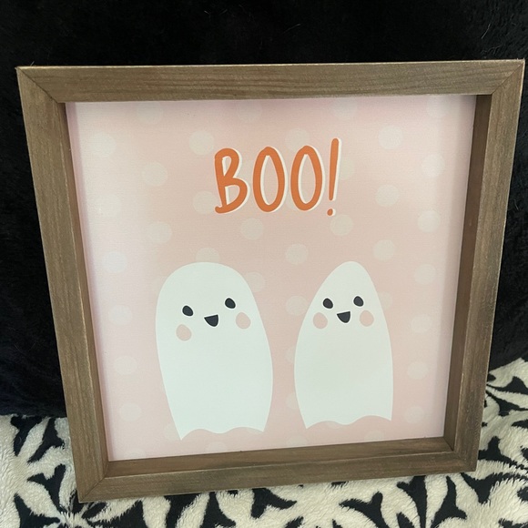 Homegoods | Holiday | Halloween Pink Ghosts Boo Tabletop Decor Framed ...